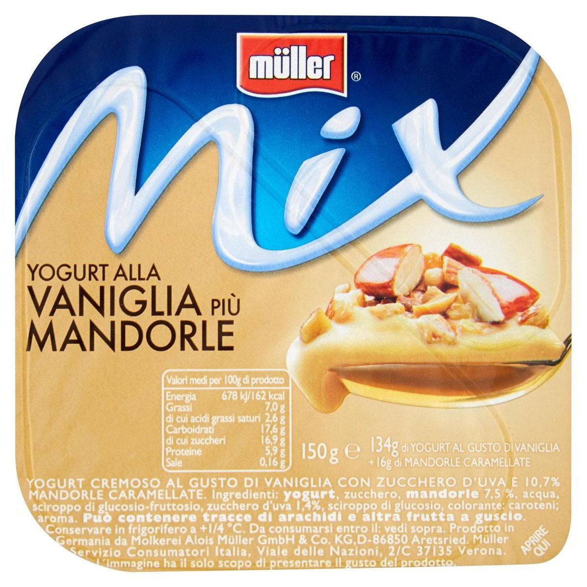 MULLER MIX VANIGLIA+MANDORLE CARAMELLATE GR. 150 - l'ecommerce secondo ...
