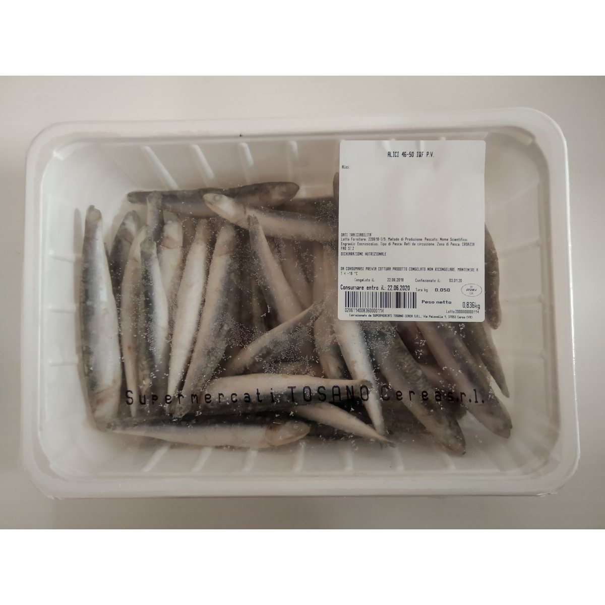 ALICI 60/65 IQF P.V. CONGELATE ITTICO TOSANO 900 G CIRCA - l'ecommerce secondo Iper Tosano