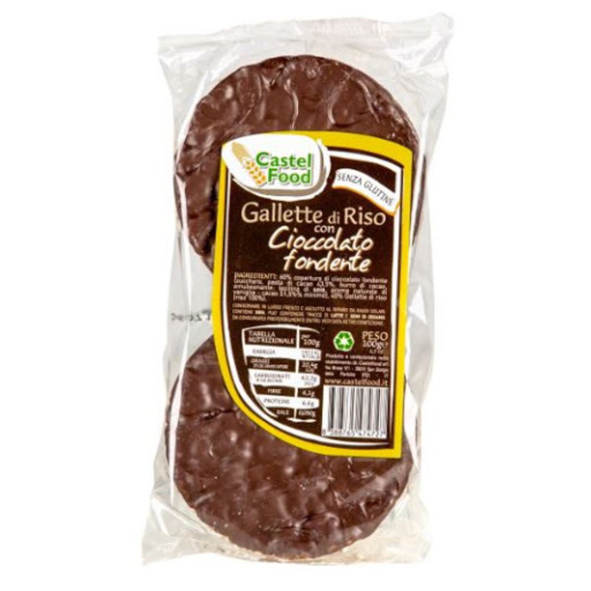 GALLETTE RISO CIOCCOLATO FONDENTE CASTELFOOD GR. 100 - l'ecommerce ...