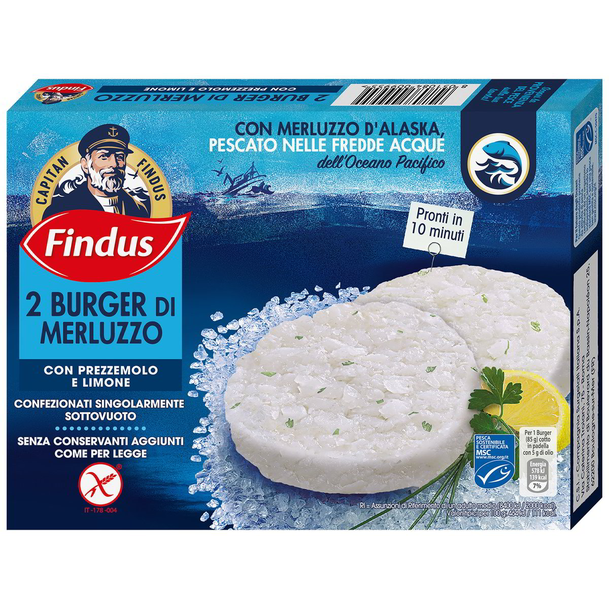 BURGER DI MERLUZZO MSC FINDUS GR. 170 - l'ecommerce secondo Iper Tosano