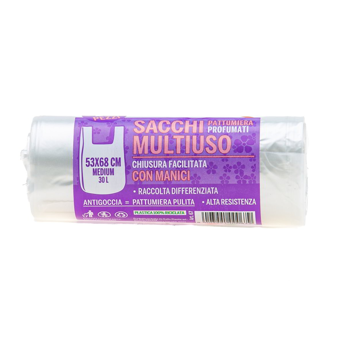 SACCHI PROFUMATI NEUTRI CON MANICI 53X68 GALLO PLASTIC PZ.15 - l ...