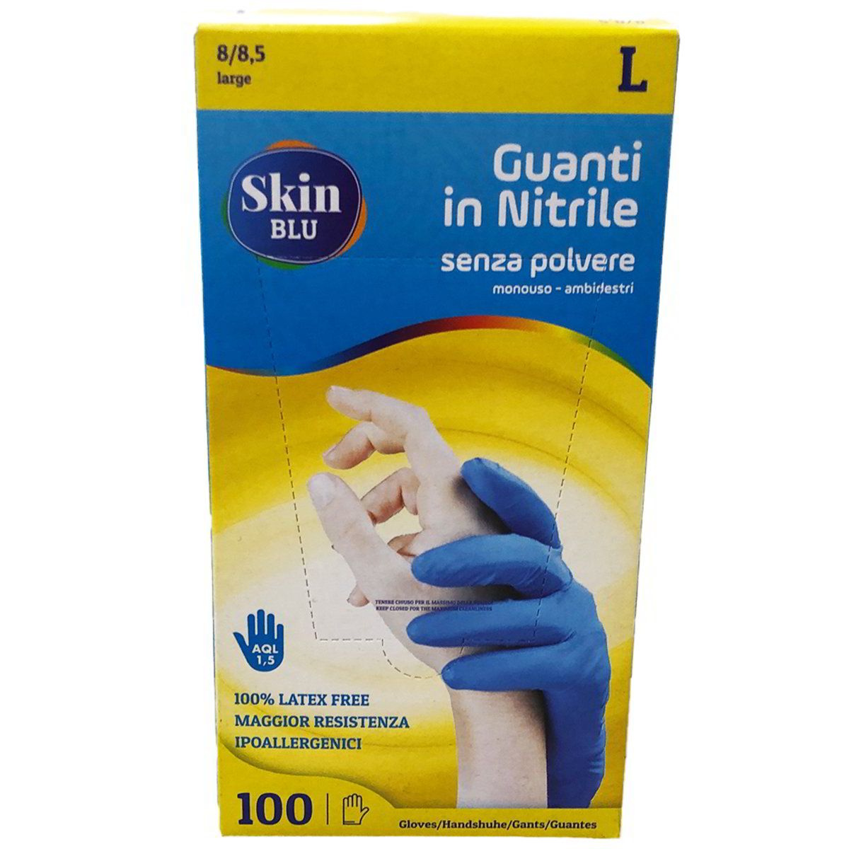 GUANTI SMILEX NITRILE BLU TG."L" BERICAH X100 - l'ecommerce secondo ...