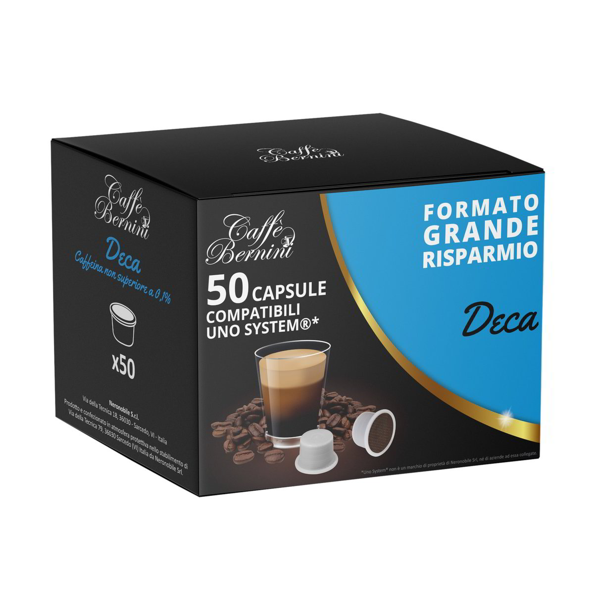 CAPSULE DECAFFEINATO COMPATIBILI UNO SYSTEM CAFFE' BERNINI PZ. 50 - l ...