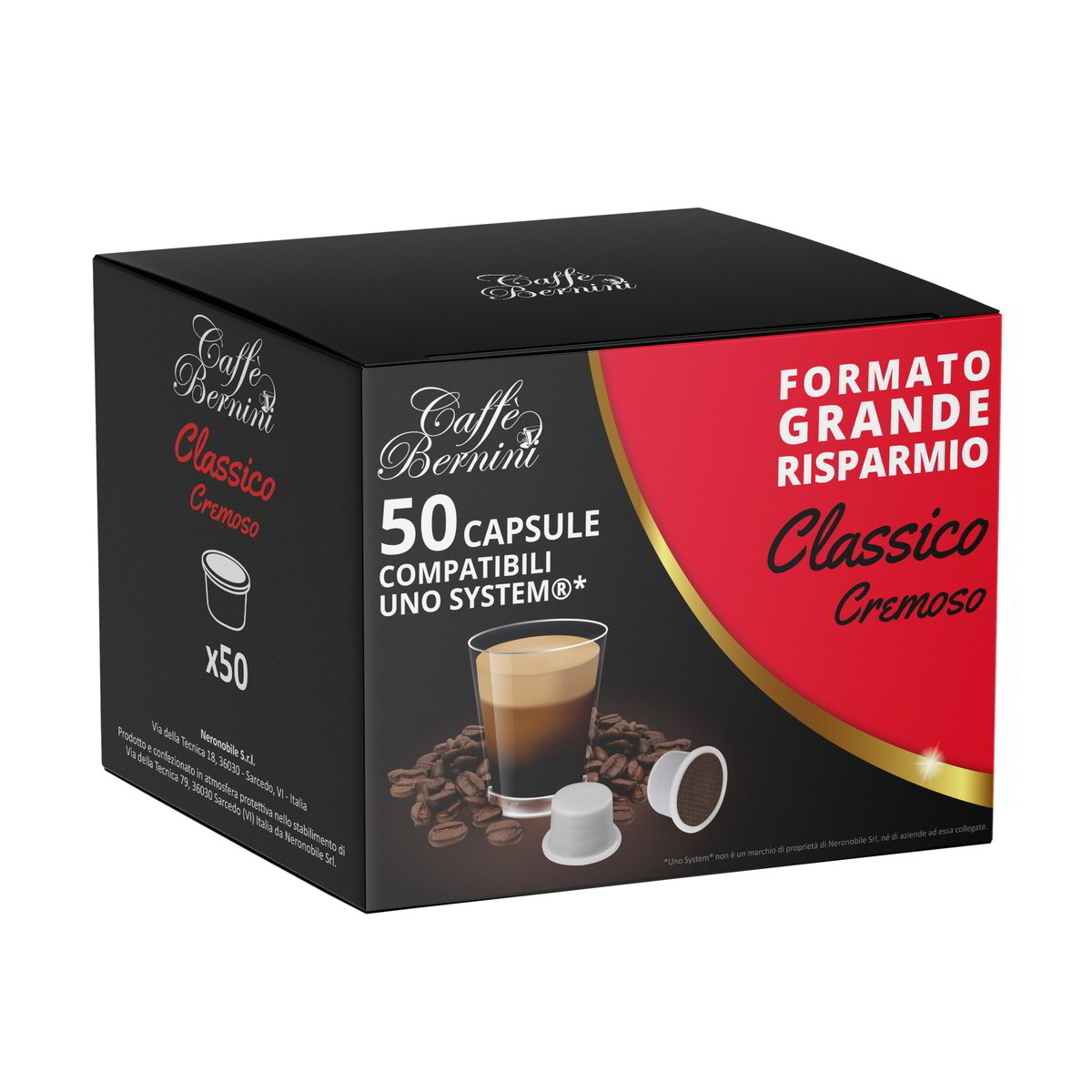 CAPSULE CLASSICO CREMOSO COMPATIBILI UNO SYSTEM CAFFE' BERNINI PZ. 50 ...