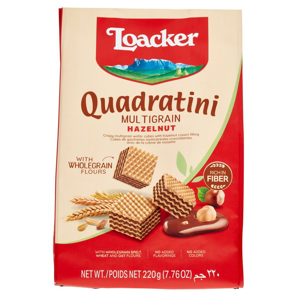 QUADRATINI WAFER CON CREMA ALLA NOCCIOLA, GRANO E FARRO LOACKER GR. 220 ...