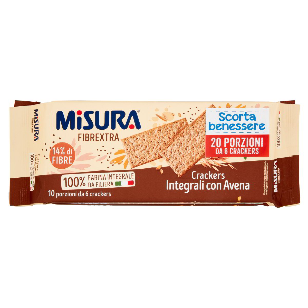 CRACKERS INTEGRALI CON AVENA FIBREXTRA MISURA GR. 35 X 20 PZ. - l ...