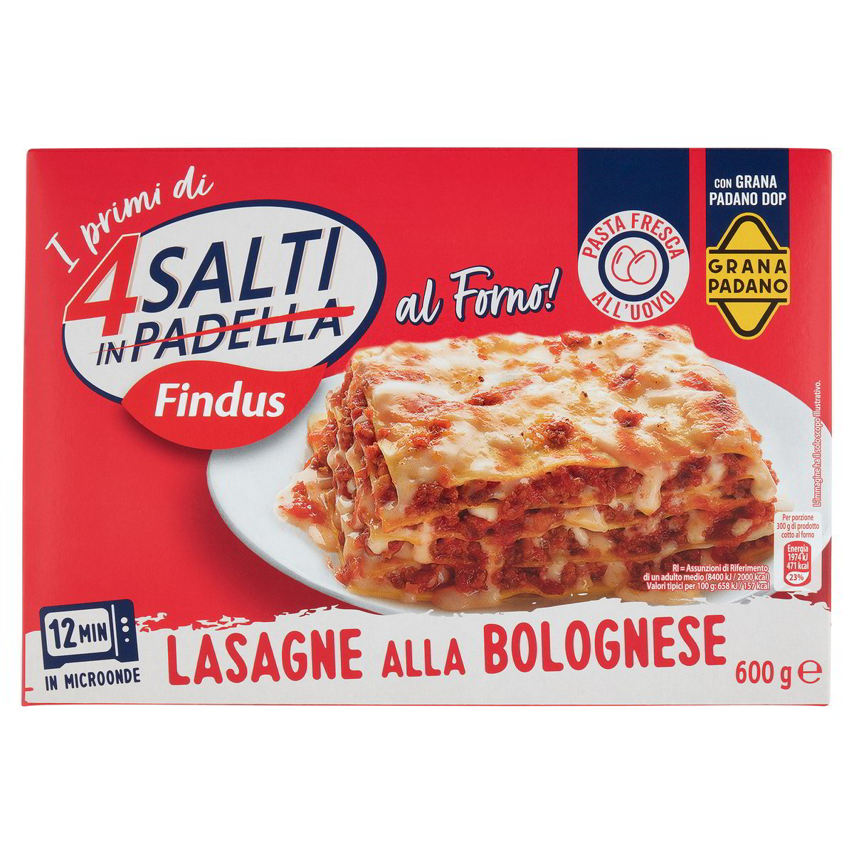 LASAGNE ALLA BOLOGNESE 4 SALTI IN PADELLA FINDUS GR. 600 - l'ecommerce ...