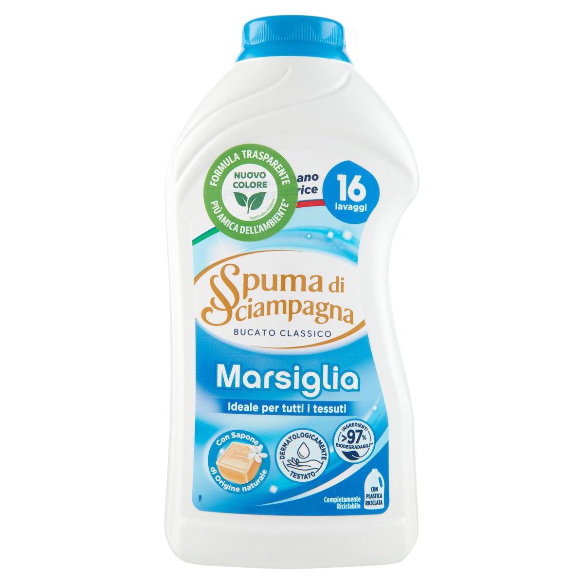 SAPONE BUCATO DI MARSIGLIA LIQUIDO ML.800 SPUMA DI SCIAMPAGNA ML.800 ...