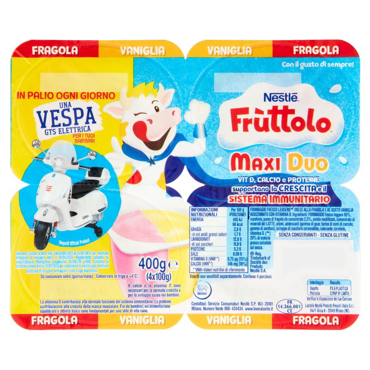 FRUTTOLO MAXI DUO VANIGLIA E FRAGOLA FRUTTOLO GR. 100 X 4 PZ. - l ...