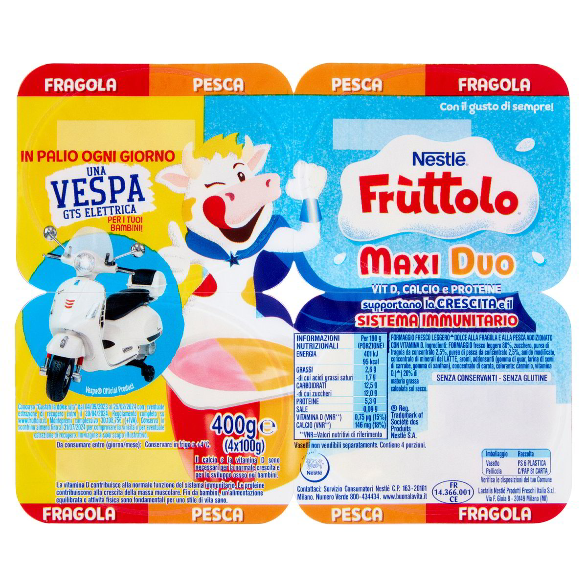 FRUTTOLO MAXI DUO FRAGOLA E PESCA FRUTTOLO GR. 100 X 4 PZ. - l ...