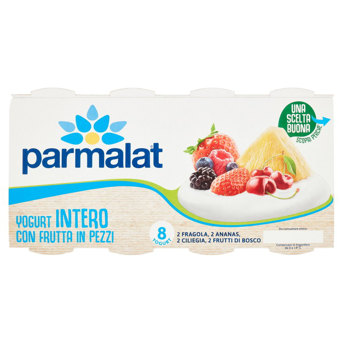 YOGURT INTERO CON FRUTTA IN PEZZI PARMALAT GR. 125 X 8 PZ. - l ...