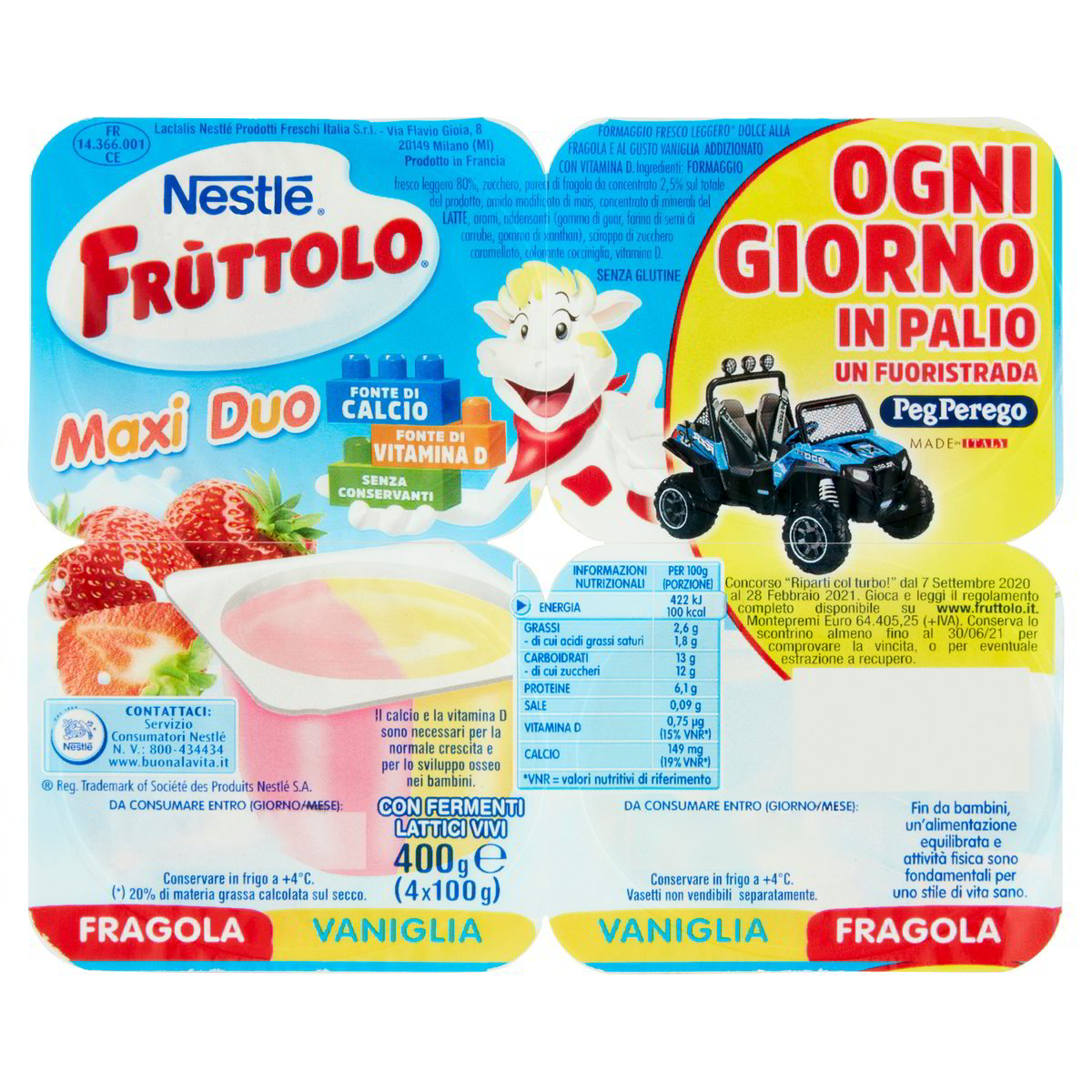 FRUTTOLO MAXI DUO FRAGOLA/VANIGLIA GR.100X4 - l'ecommerce secondo Iper ...