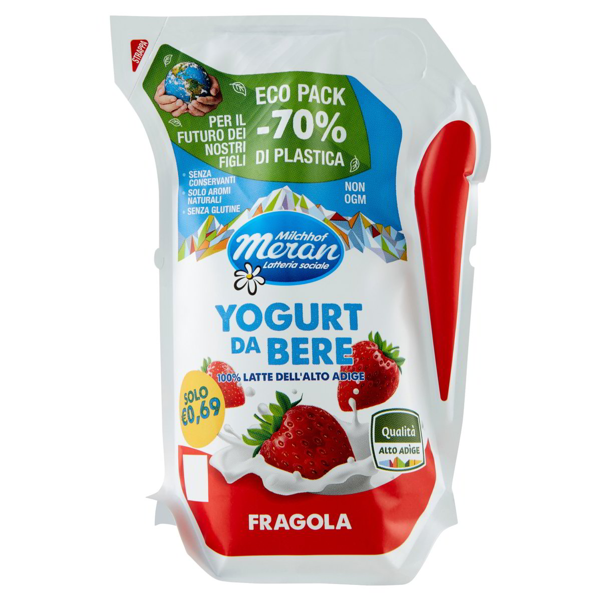 YOGURT DA BERE GUSTO FRAGOLA LATTERIA SOCIALE MERANO GR. 200 - l ...