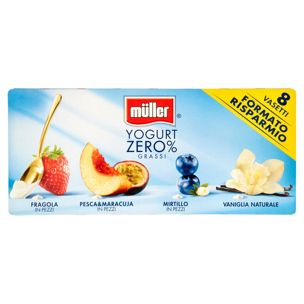 YOGURT CON FRUTTA A PEZZI SENZA GRASSI ASSORTITI MÜLLER GR. 125 X 8 PZ ...