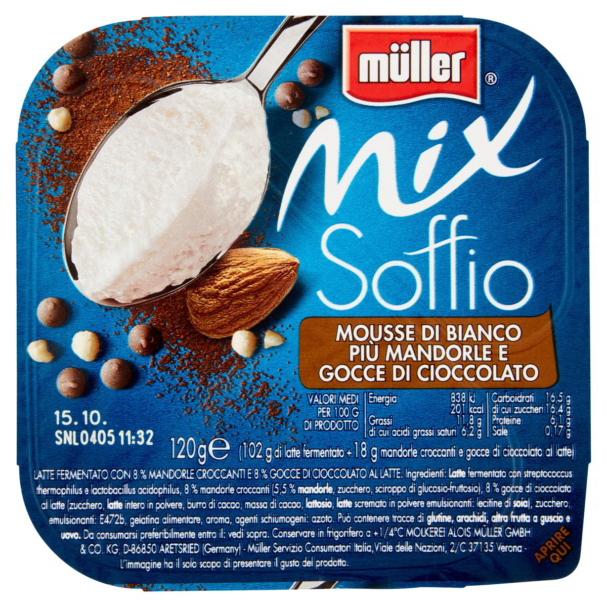 MULLER SOFFIO MOUSSE BIANCO+MANDORLE GR. 150 - l'ecommerce secondo Iper ...