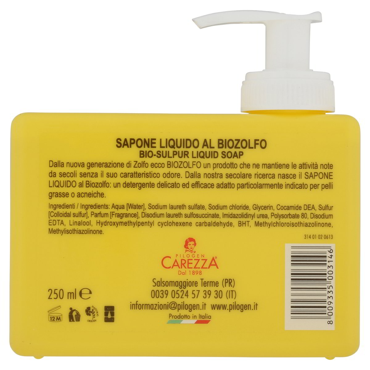 SAPONE LIQUIDO ZOLFO TABIANO ML.250 - l'ecommerce secondo Iper Tosano